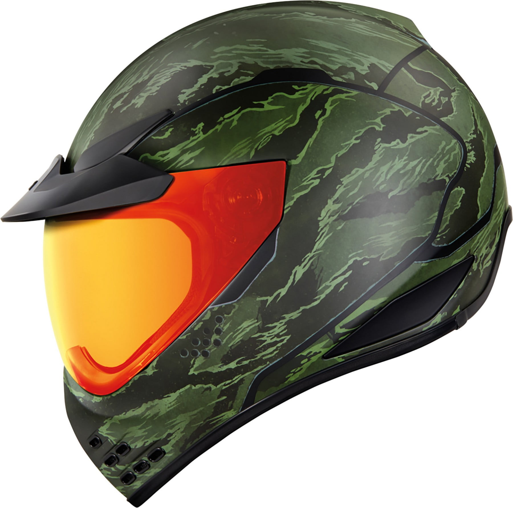 Icon Domain Tigers Blood Motorcycle Helmet Green 3XL - Walmart.com