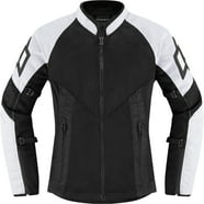 Icon Mesh AF CE Mens Leather Motorcycle Jacket White MD - Walmart.com