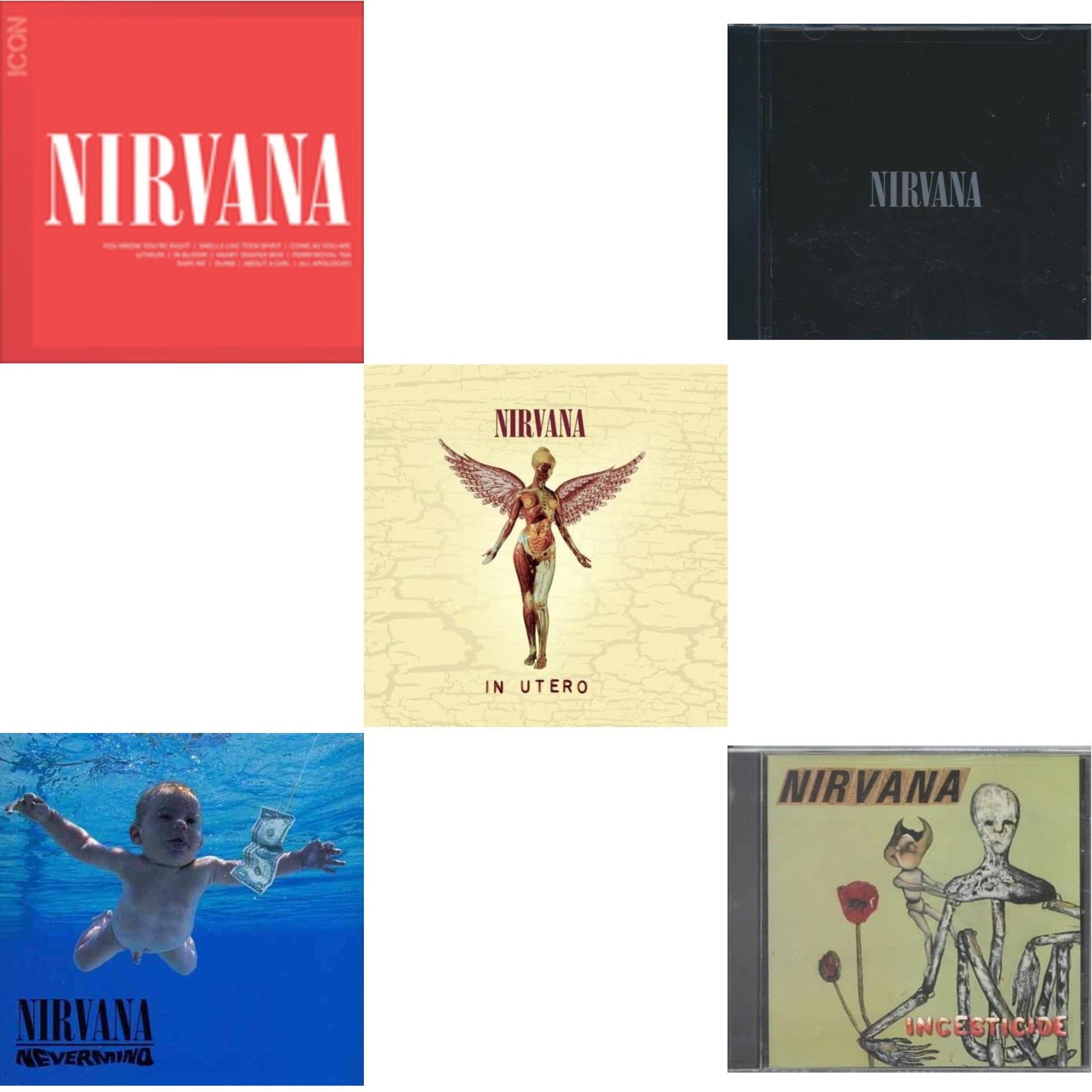 Icon & Nevermind & In Utero & Nirvana & Incesticide [CD Bundle] - Walmart.com