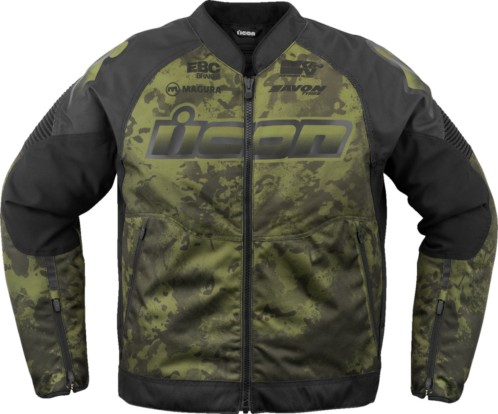 Icon Overlord 3 Magnacross CE Mens Textile Motorcycle Jacket Green MD ...
