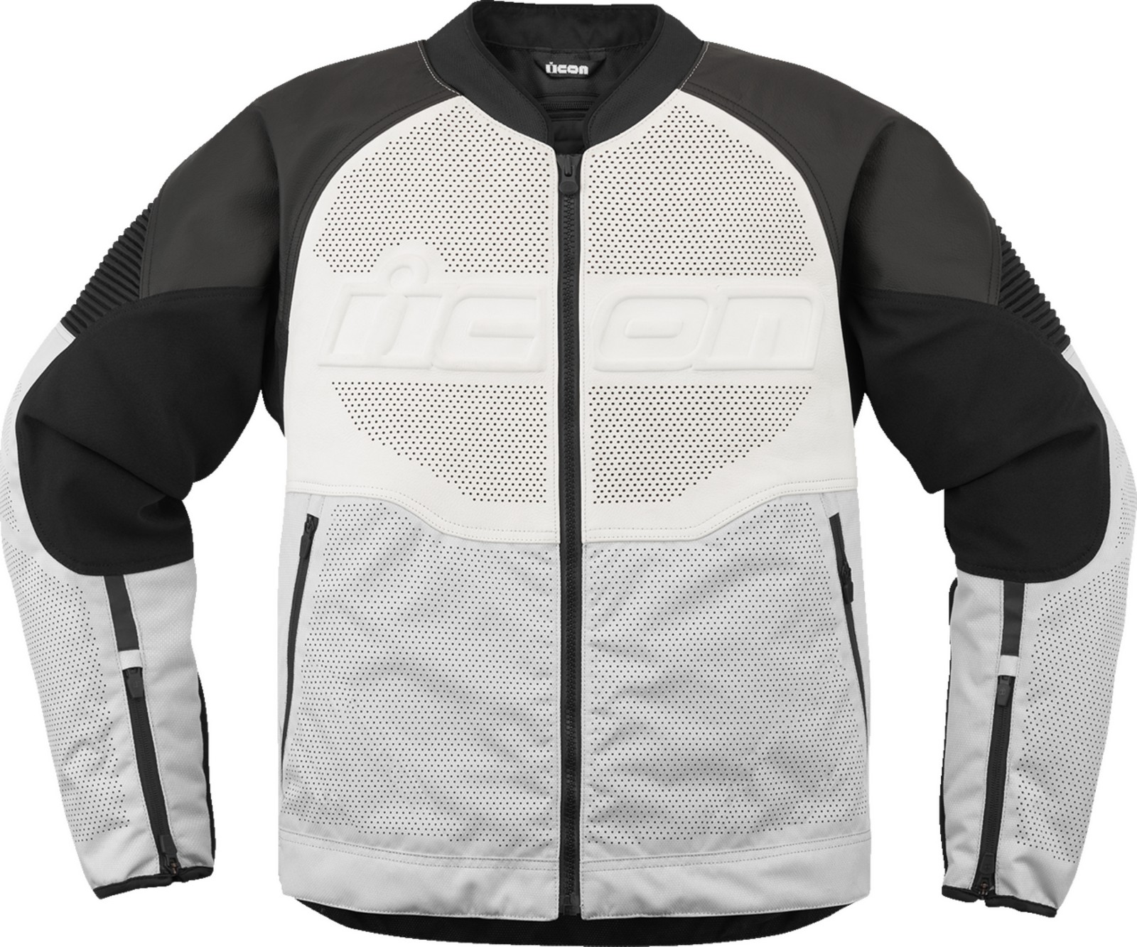 Icon Overlord 3 Mens Leather Motorcycle Jacket White LG - Walmart.com