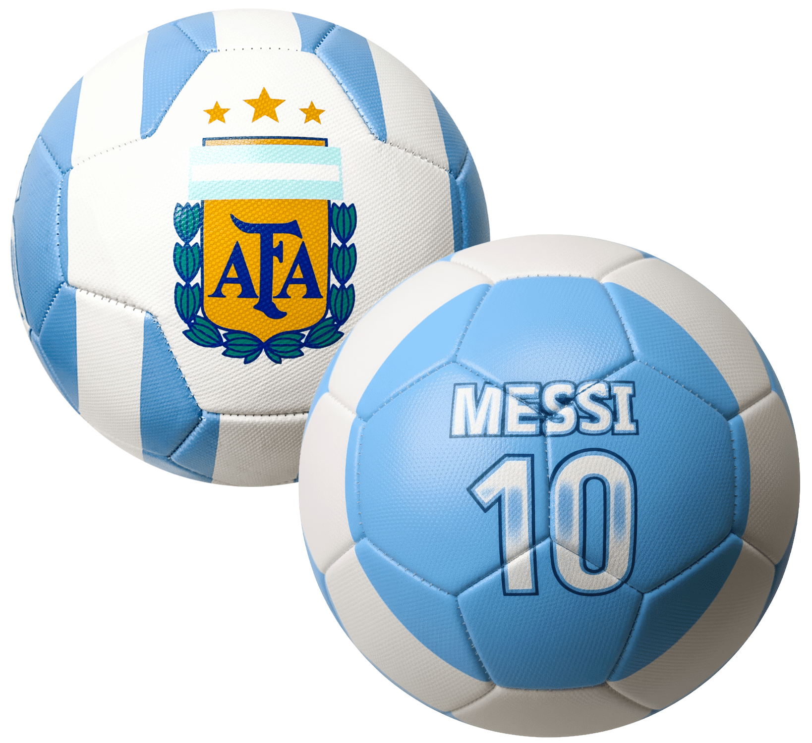 Icon Sports Official Messi #10 Soccer Ball, Sky Blue/White, Sizes 2, 4 ...