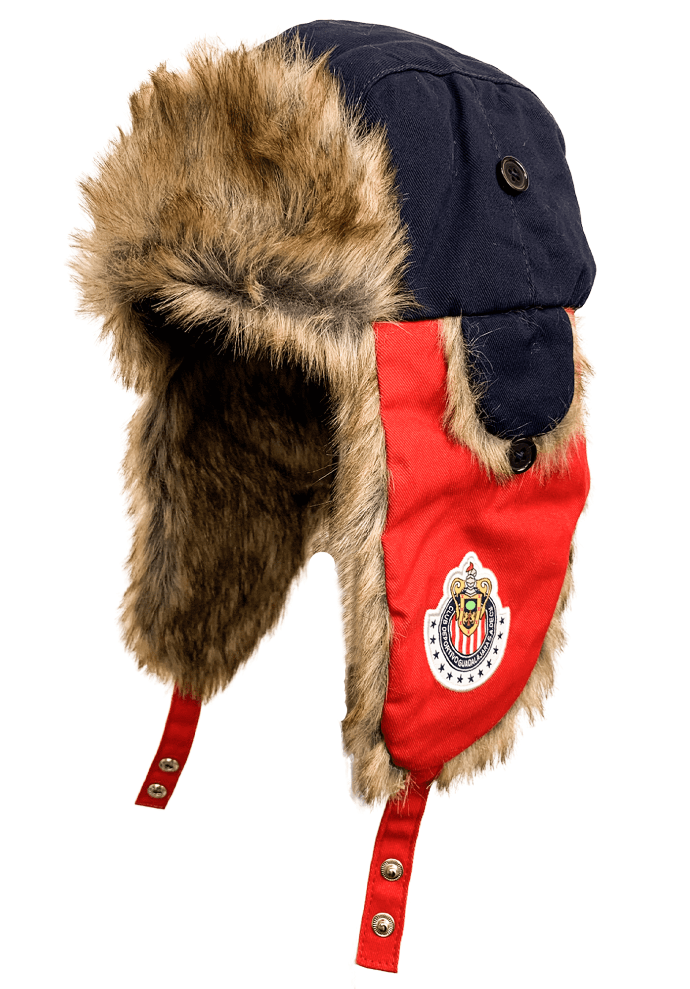 Icon Sports Chivas Trapper Hat, Navy Red Faux Fur, 100% Cotton, OSFM ...