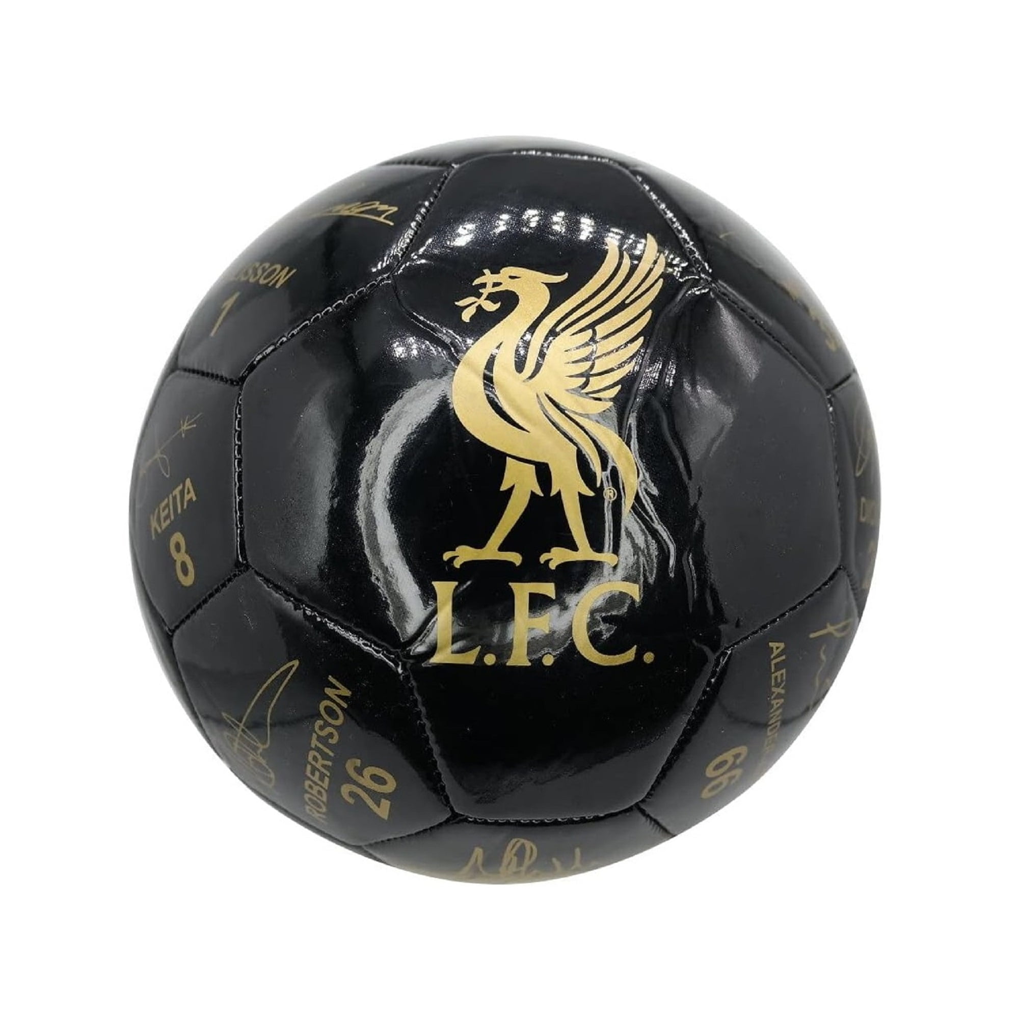 Icon Sports Liverpool Soccer Ball Official - Black, Gold Signatures ...