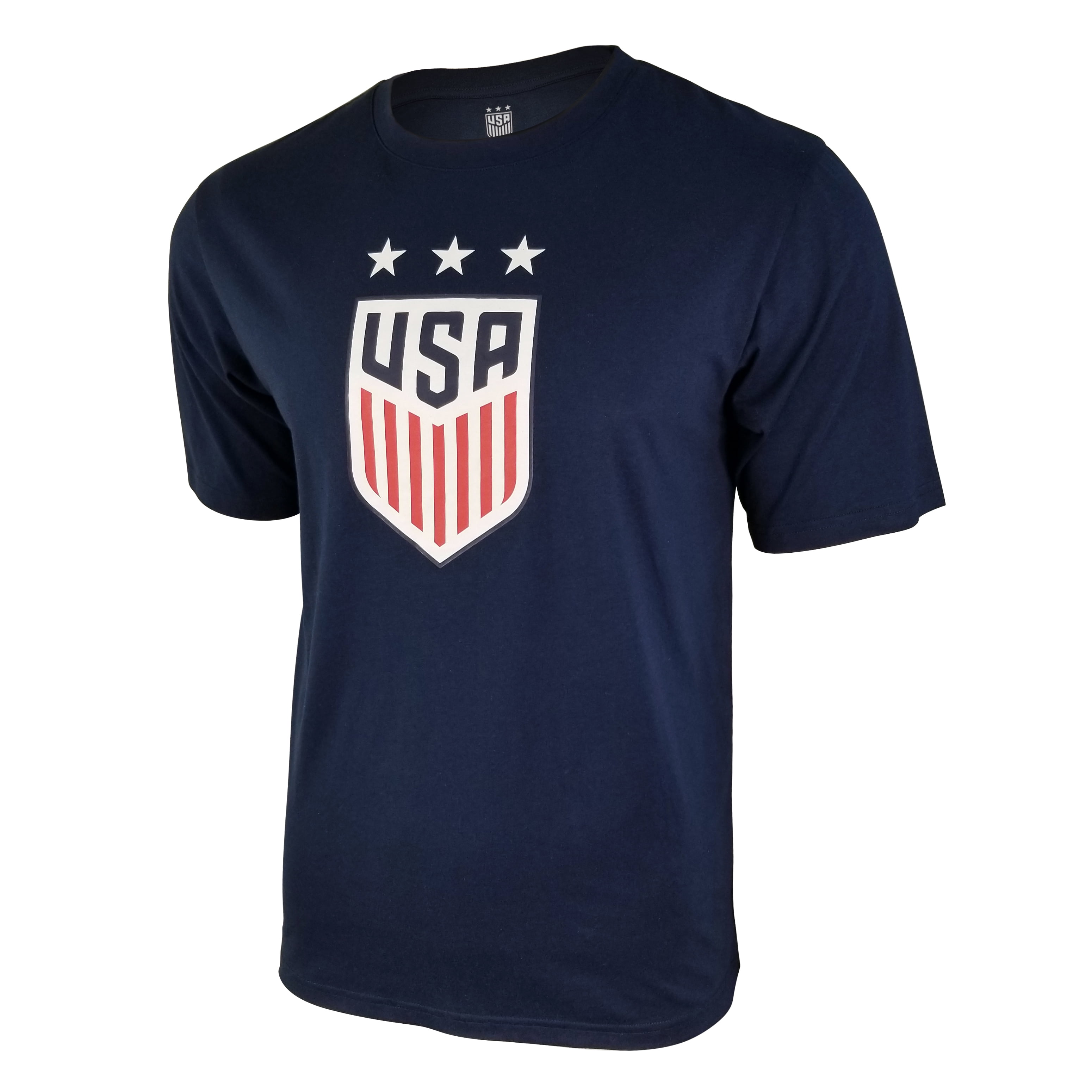 Icon Sports U.S. Soccer Federation USWNT Logo 3 Star Adult T-Shirt Navy ...