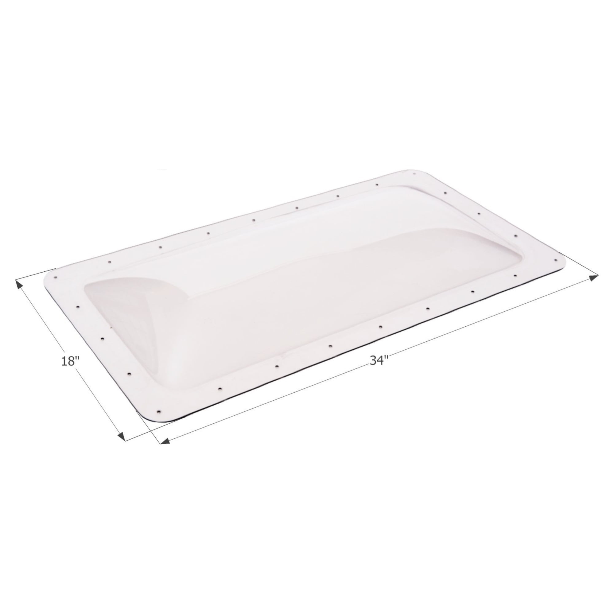 Icon Technologies Clear Rectangular Outer Skylight, 18"W x 34"L ...