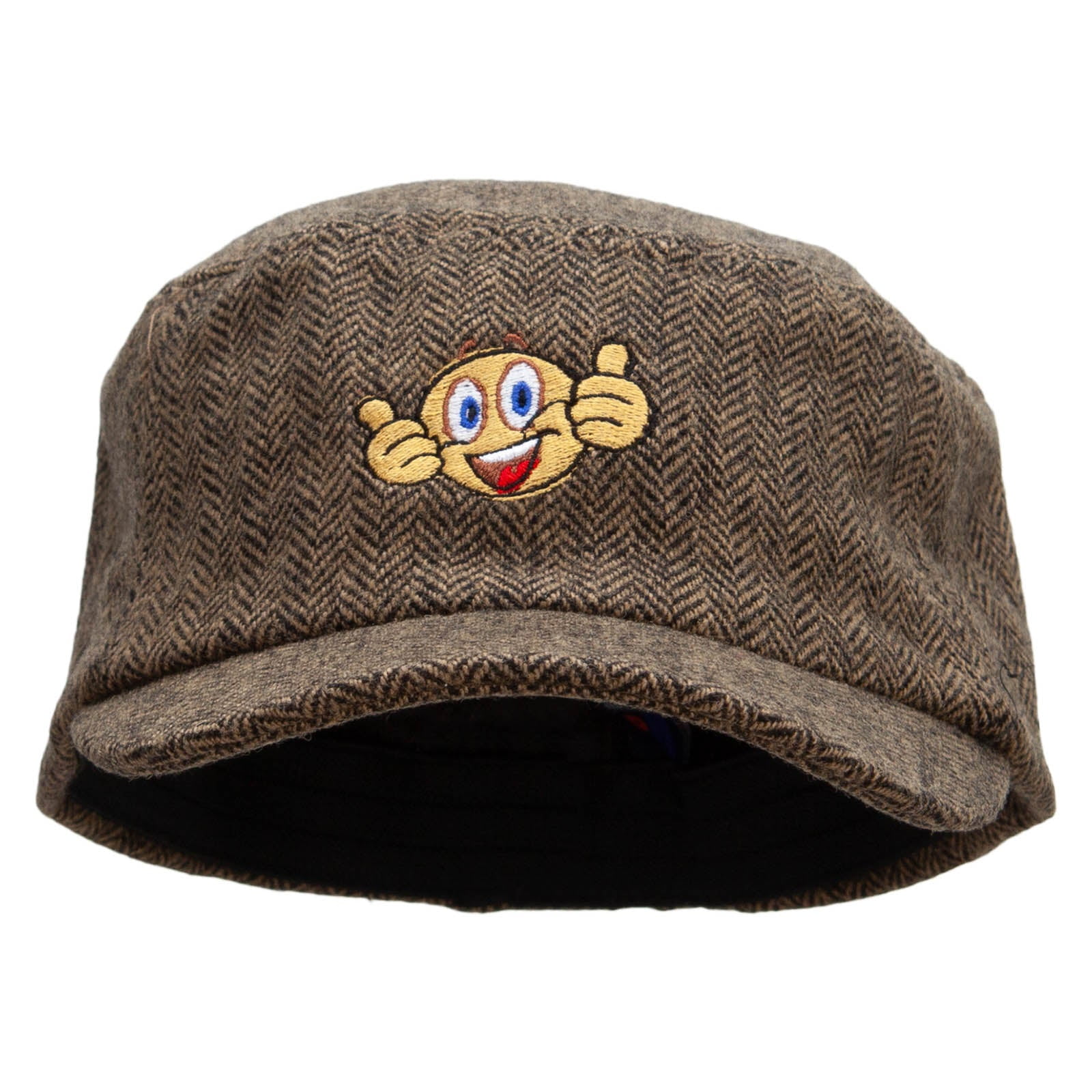 Icon Two Thumbs Up Wool Fashion Fitted Engineer Cap - Brown OSFM ...