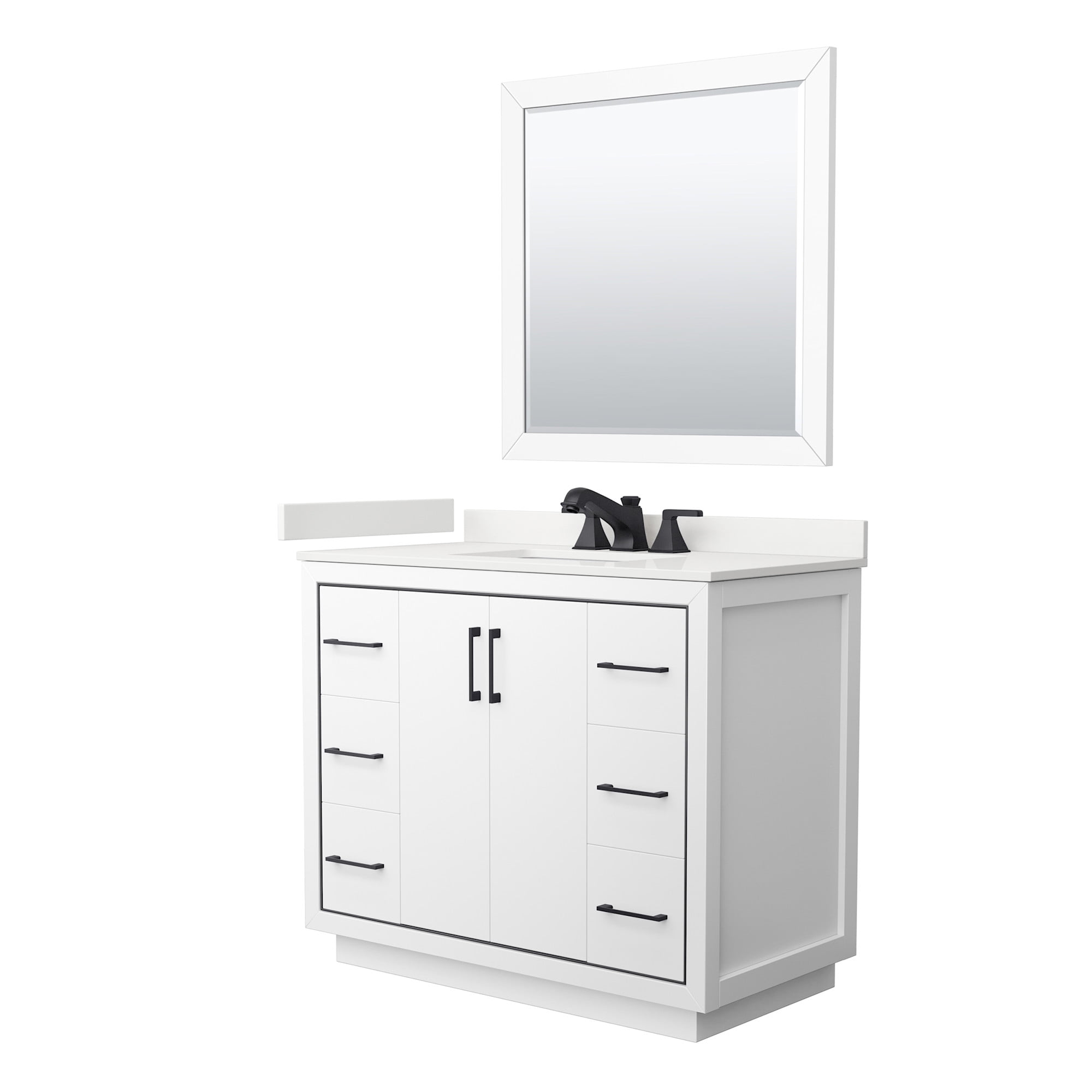 Wyndham Collection Wcf111142s-Qtz-Us3m34 Icon 42" Free Standing Single ...