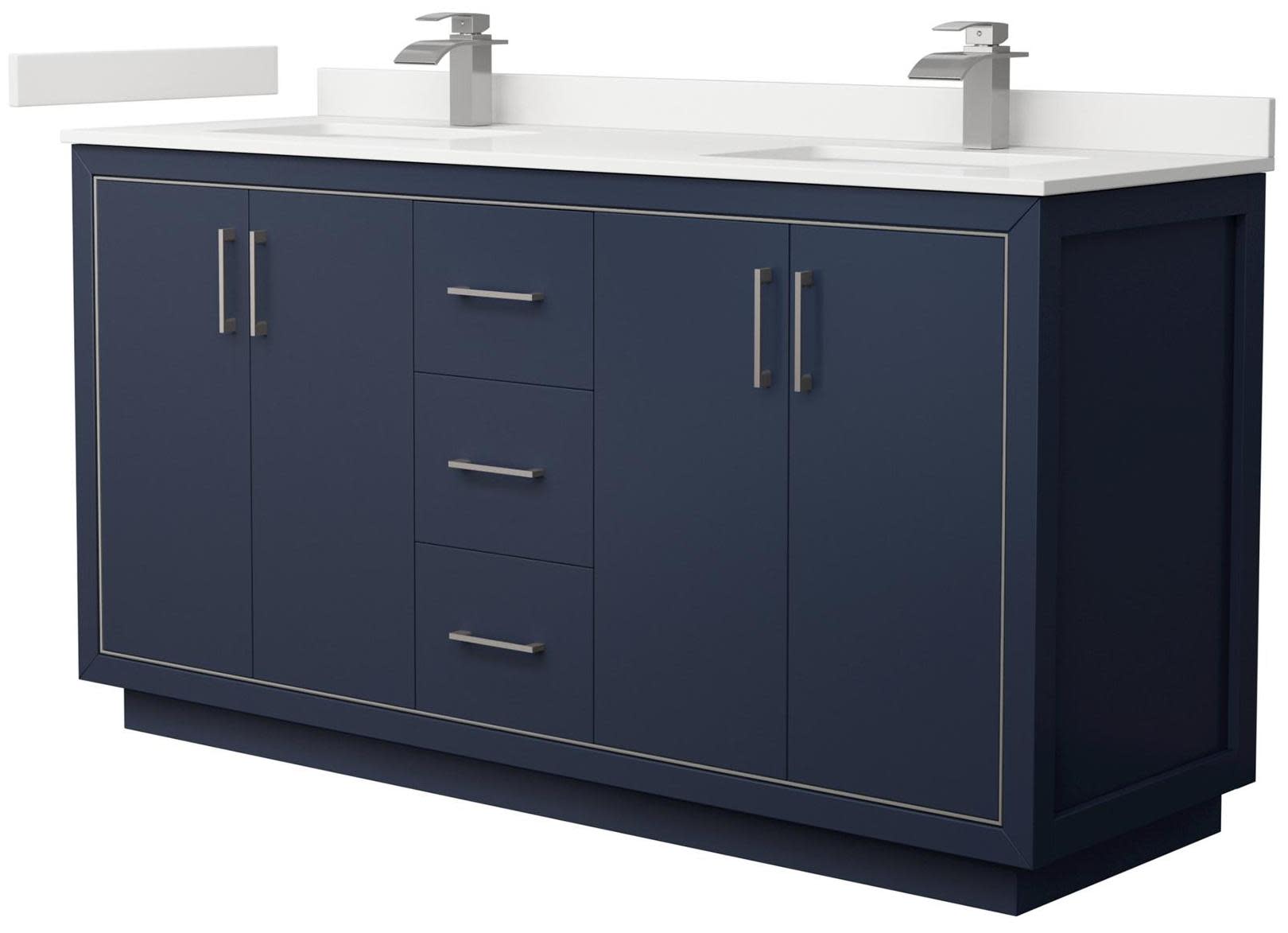 Wyndham Collection Wcf111166d-Qtz-Unsmxx Icon 66" Free Standing Double ...