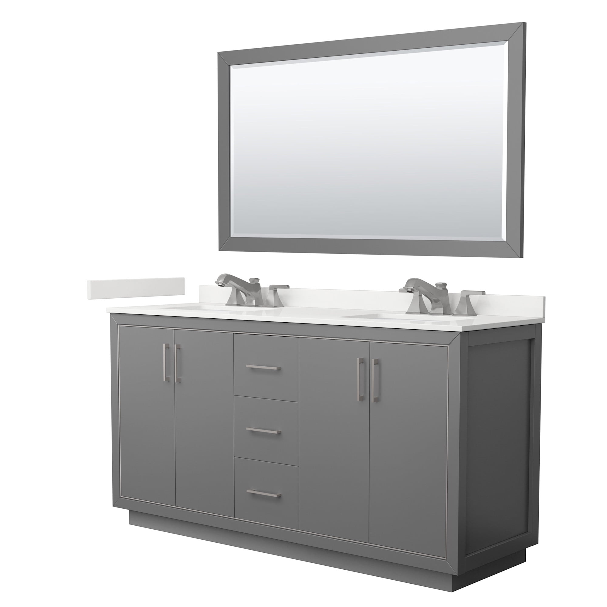 Wyndham Collection Wcf111166d-Qtz-Us3m58 Icon 66" Free Standing Double ...