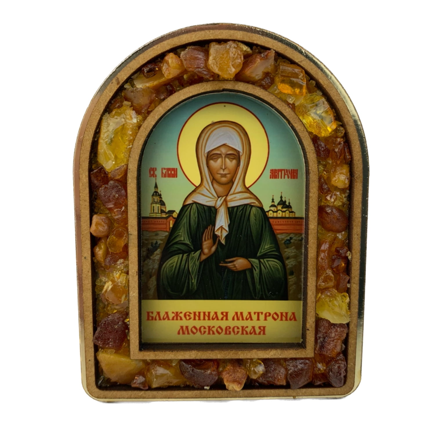 Icon of the Matrona of Moscow Handmade from Amber - Walmart.com