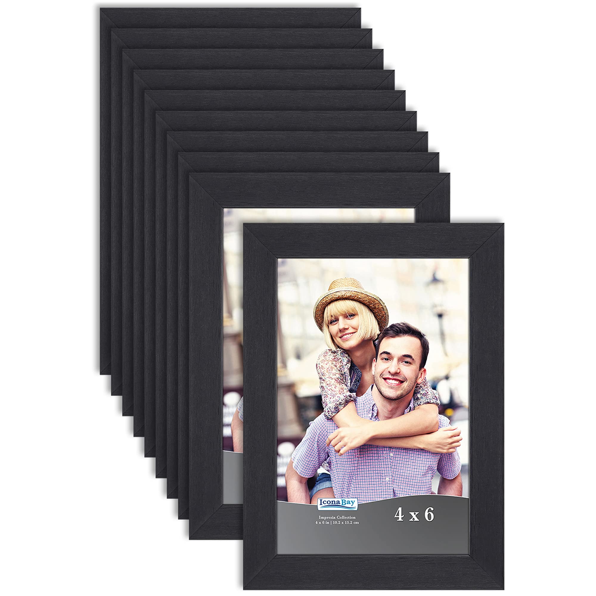 Icona Bay 4x6 Black Picture Frames, 10 Pack, Modern Style, Photo ...