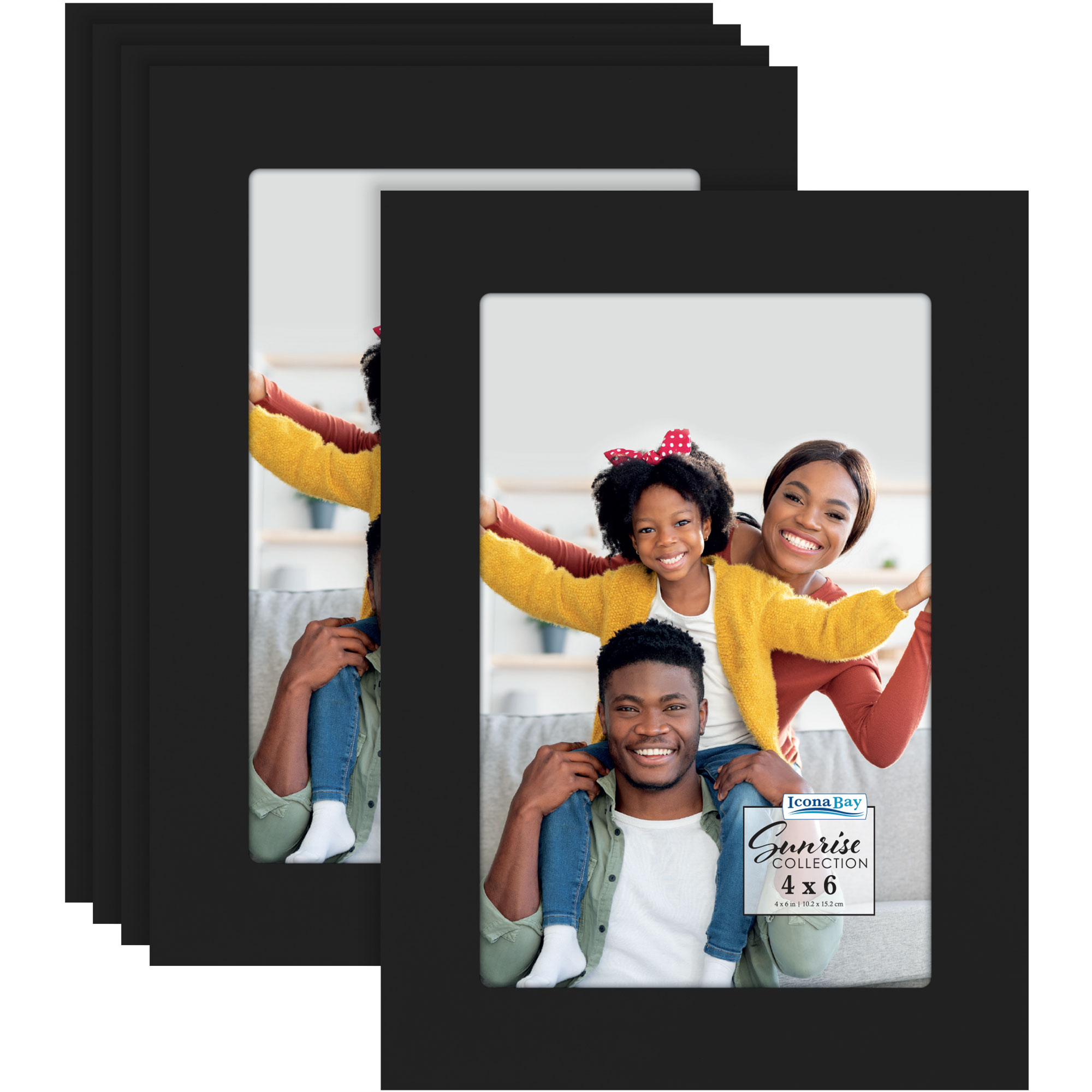 Icona Bay 4x6 Black Picture Frames, 5 Pack, Painted Solid One-Piece ...