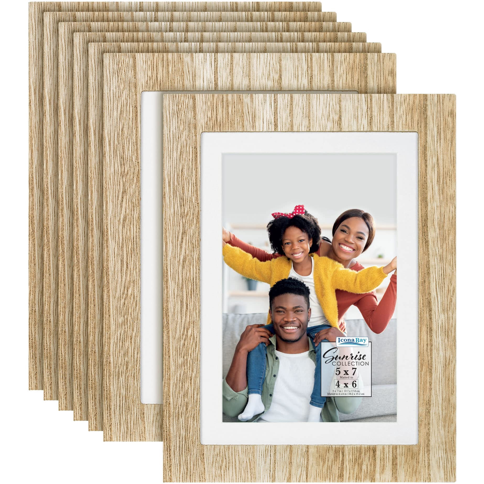 Icona Bay 5x7 Ash Brown Picture Frames W/ Mat for 4x6, 10 Pack, Painted ...
