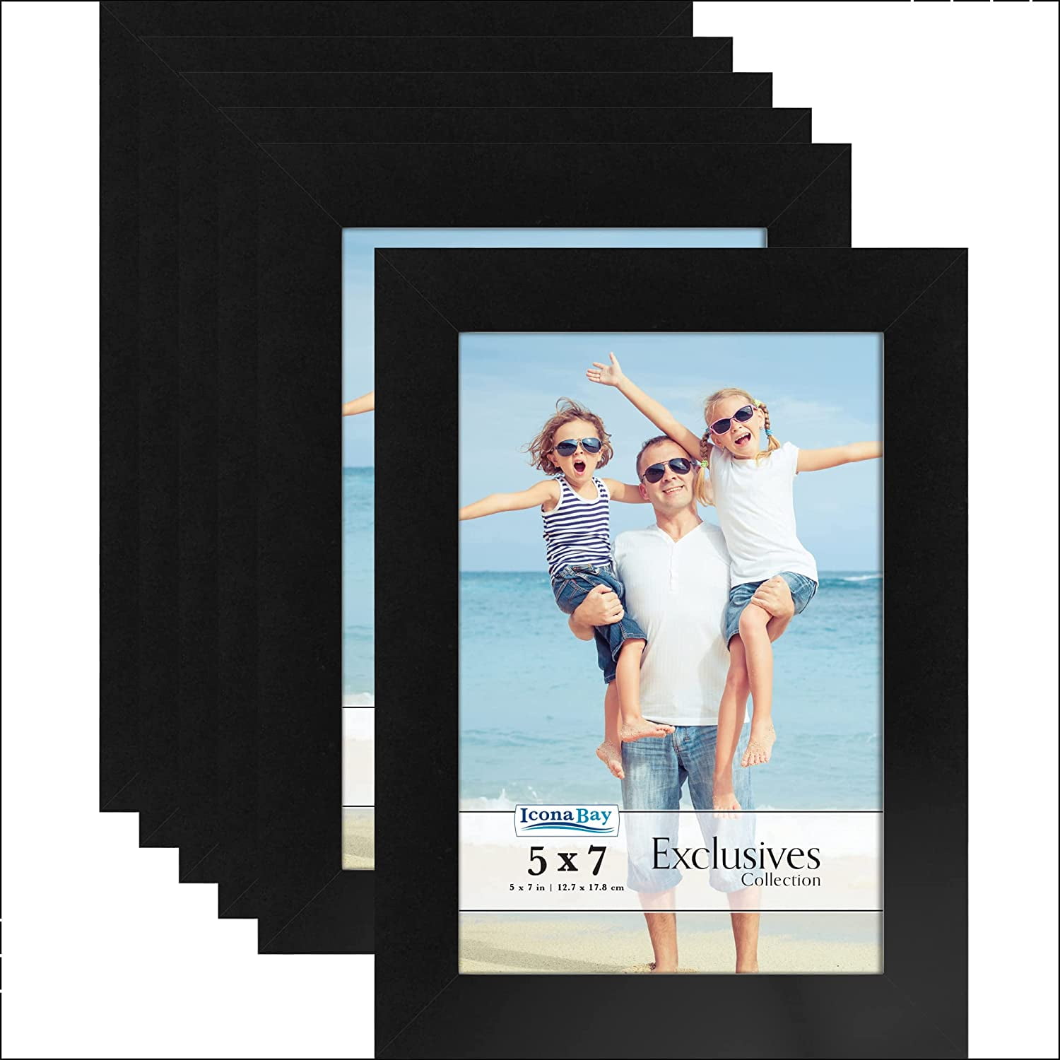 Icona Bay 5x7 Black Picture Frames, 6 Pack, Exclusives Collection (US ...