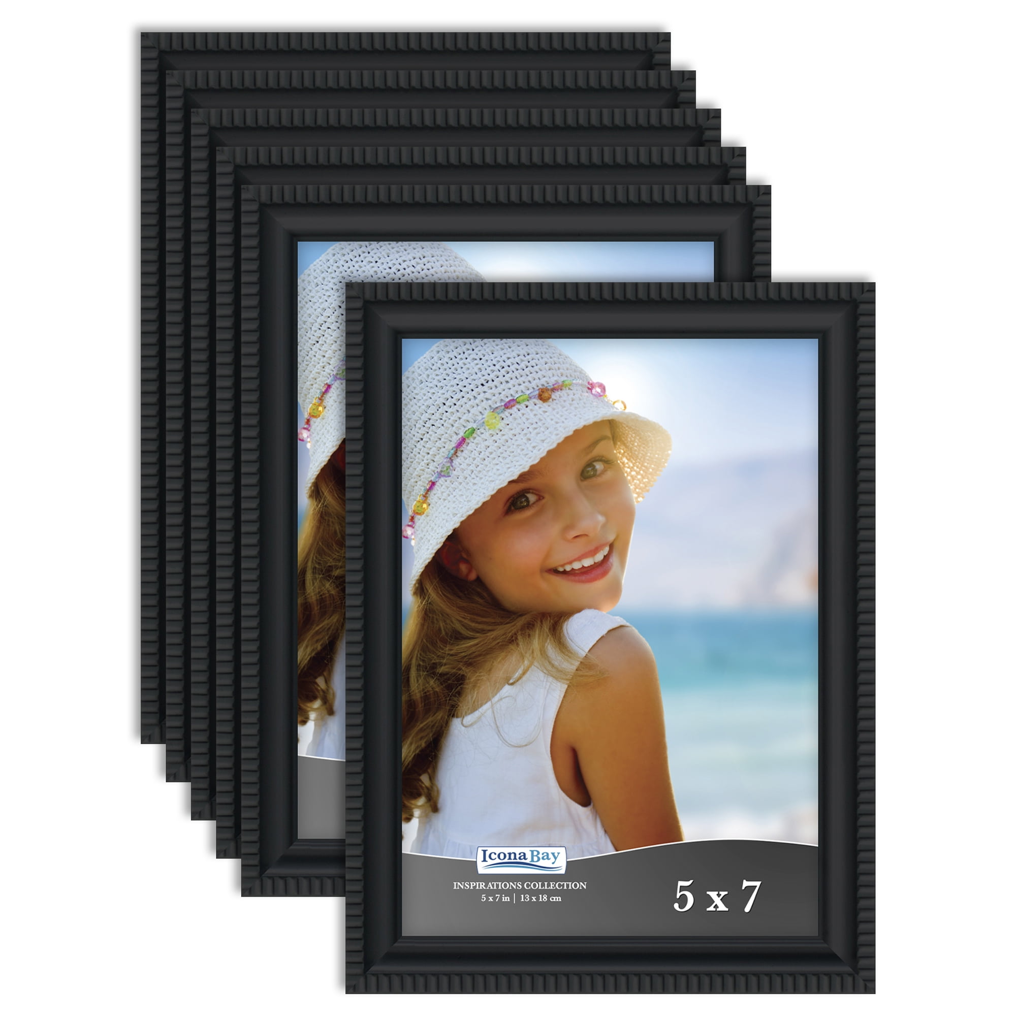 Icona Bay 5x7 Black Picture Frames, 6 Pack, Photo Gallery Wall ...