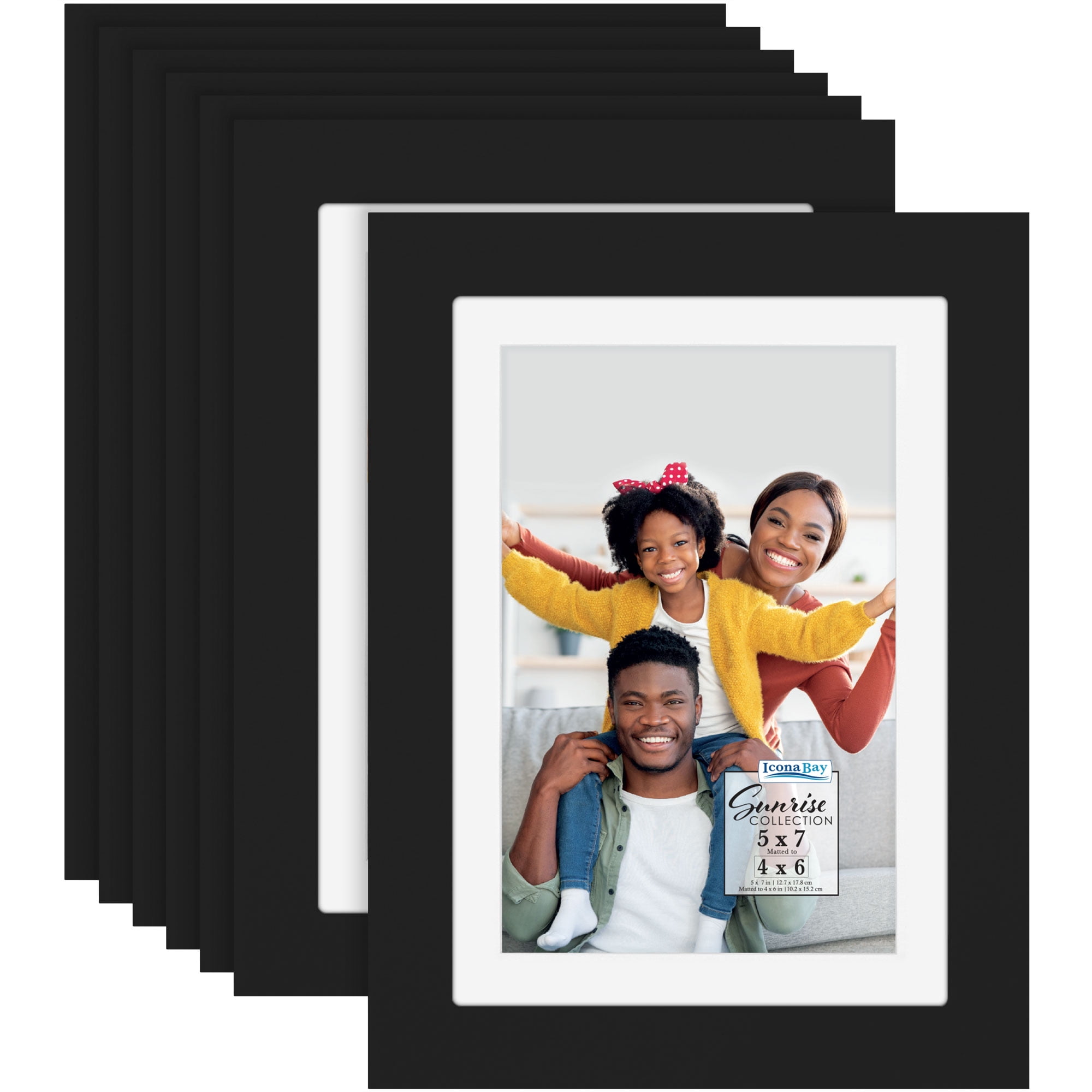 Icona Bay 5x7 Black Picture Frames W/ Mat for 4x6, 10 Pack, Painted ...