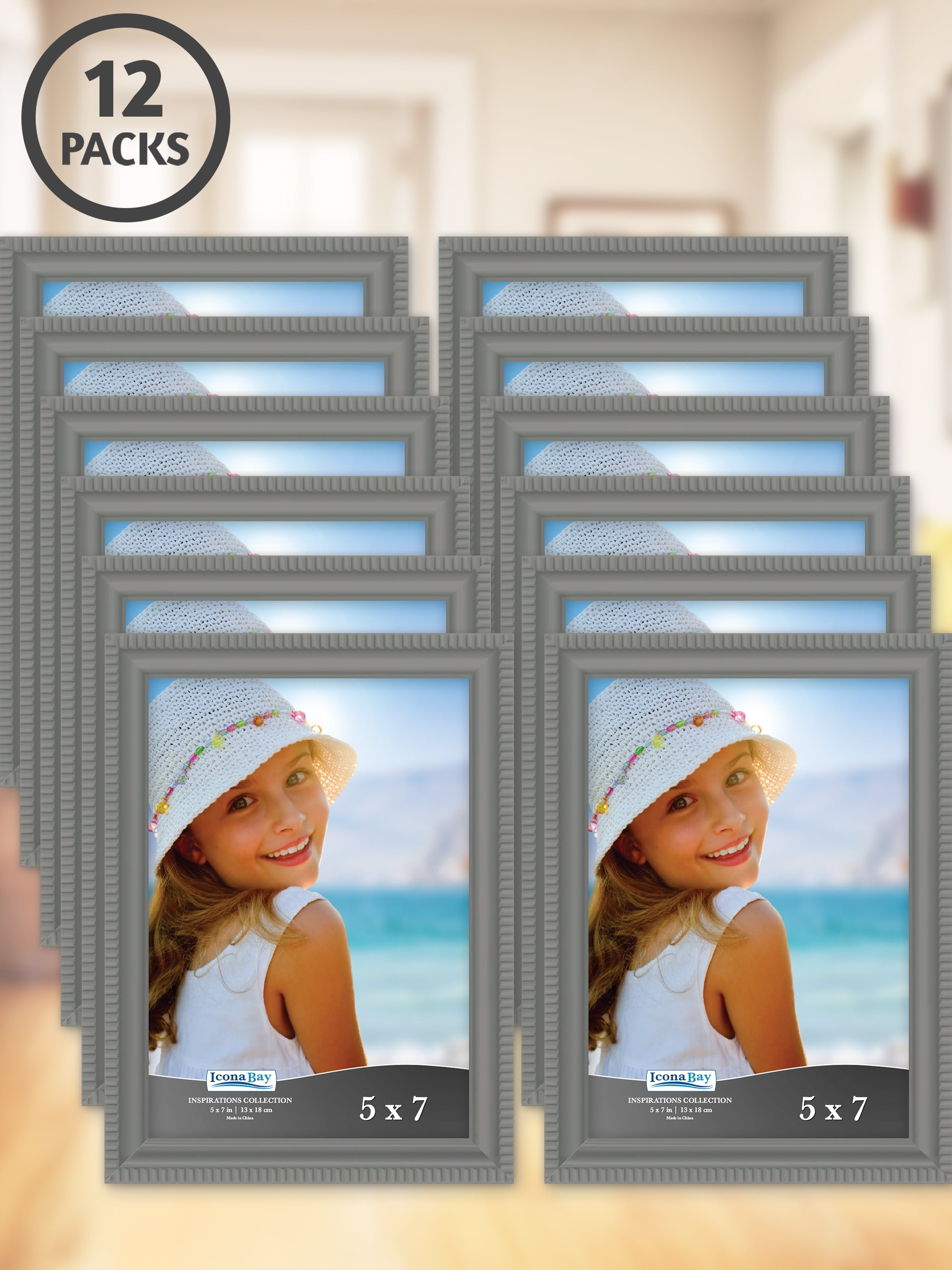 Icona Bay 5x7 Gray Picture Frames, Shabby-chic Style, 12 Pack ...