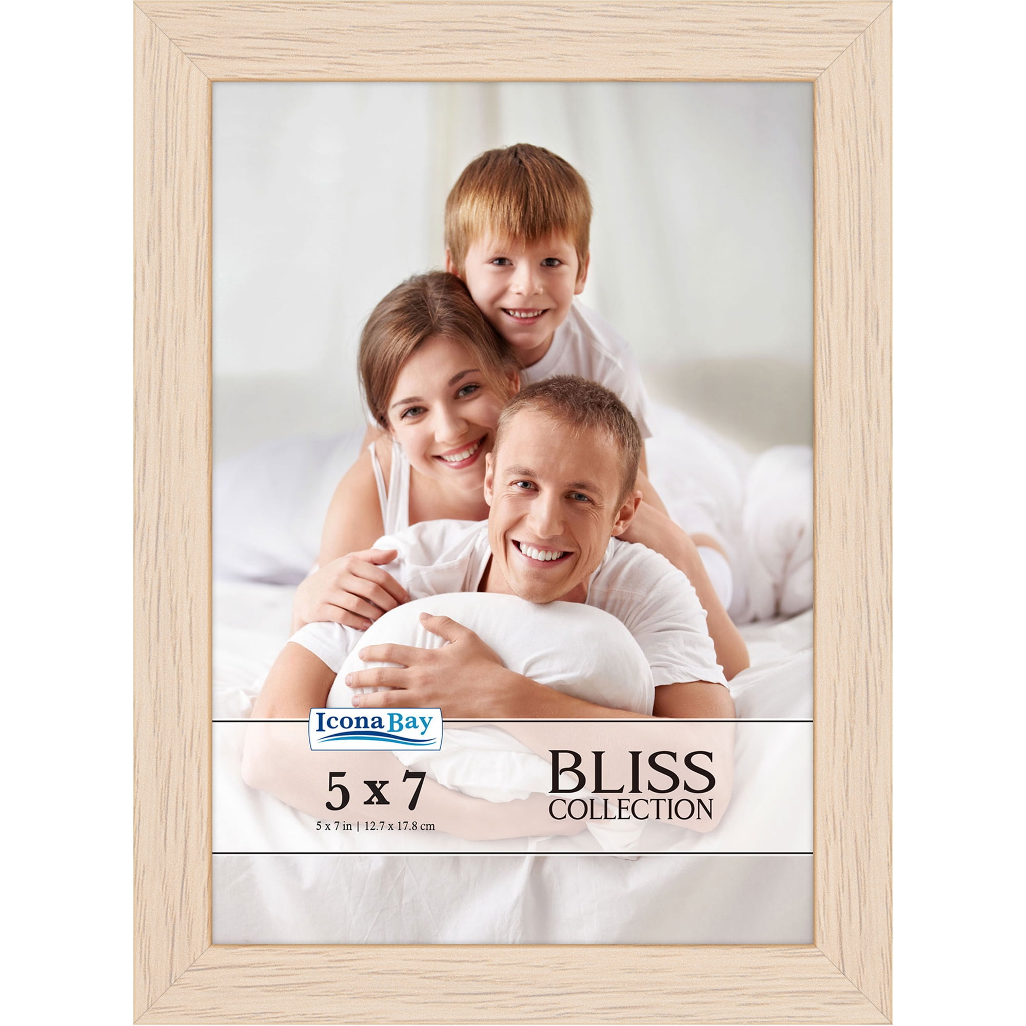 Icona Bay 5x7 Light Oak Picture Frame, 1 Pack, Bliss Tabletop Frames ...