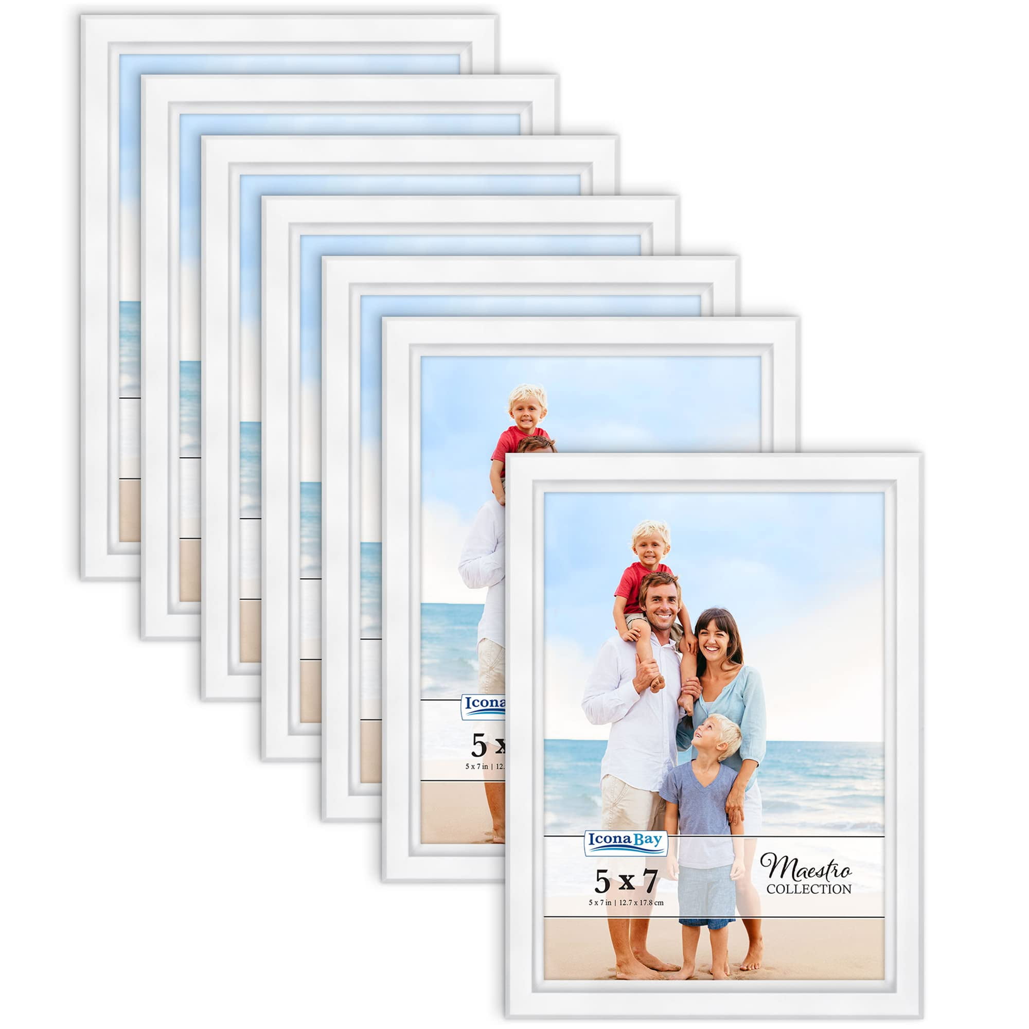 Icona Bay 5x7 White Picture Frames, Modern Contemporary Style, 12 Pack ...