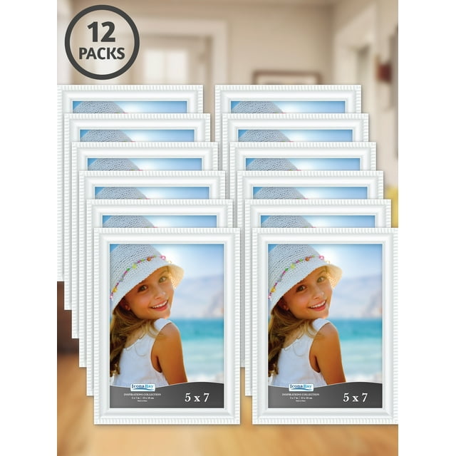 Icona Bay 5x7 White Picture Frames, 12 Pack, Gallery Wall Photo Display ...