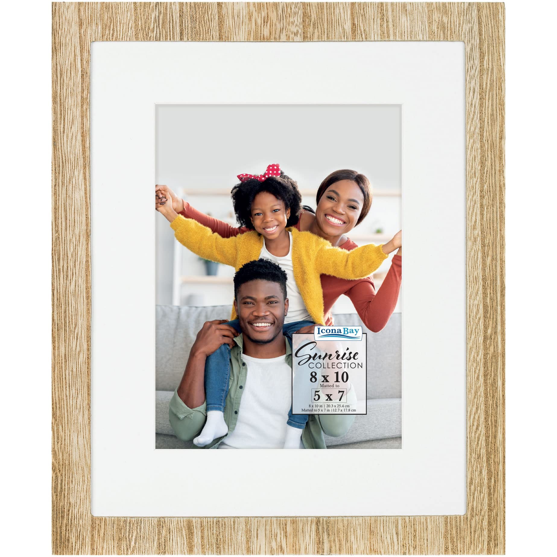 Icona Bay 8x10 Ash Brown One-Piece Frame with Mat for 5x7, Tabletop ...