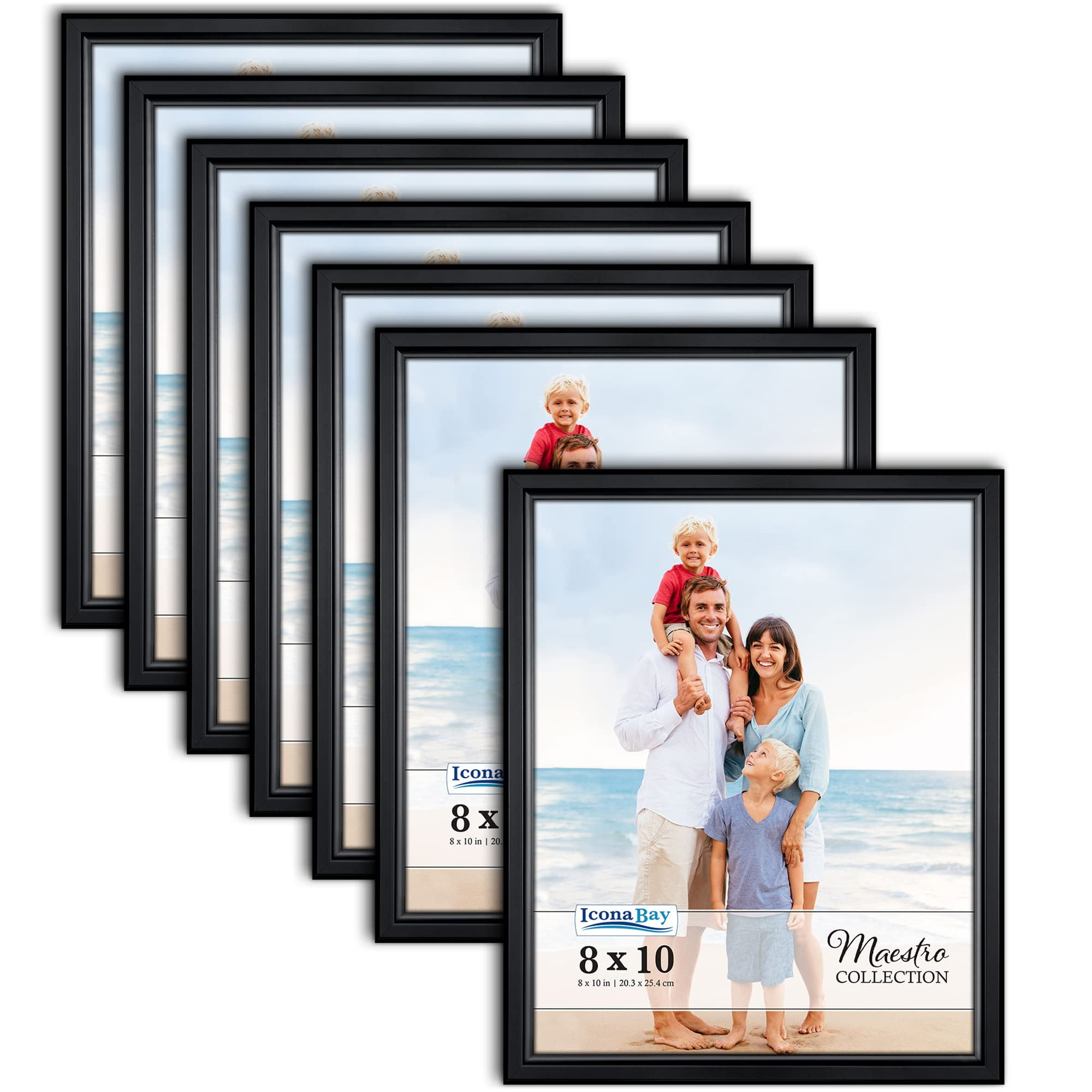 Icona Bay 8x10 Black Tabletop Picture Frames, Modern Contemporary Style ...