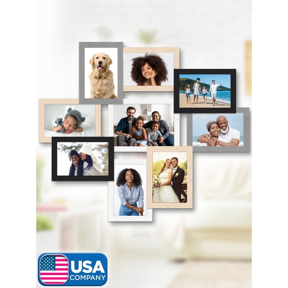 Icona Bay Collage Picture Frames Multicolored 5x7 and 4x6 Wall Gallery ...
