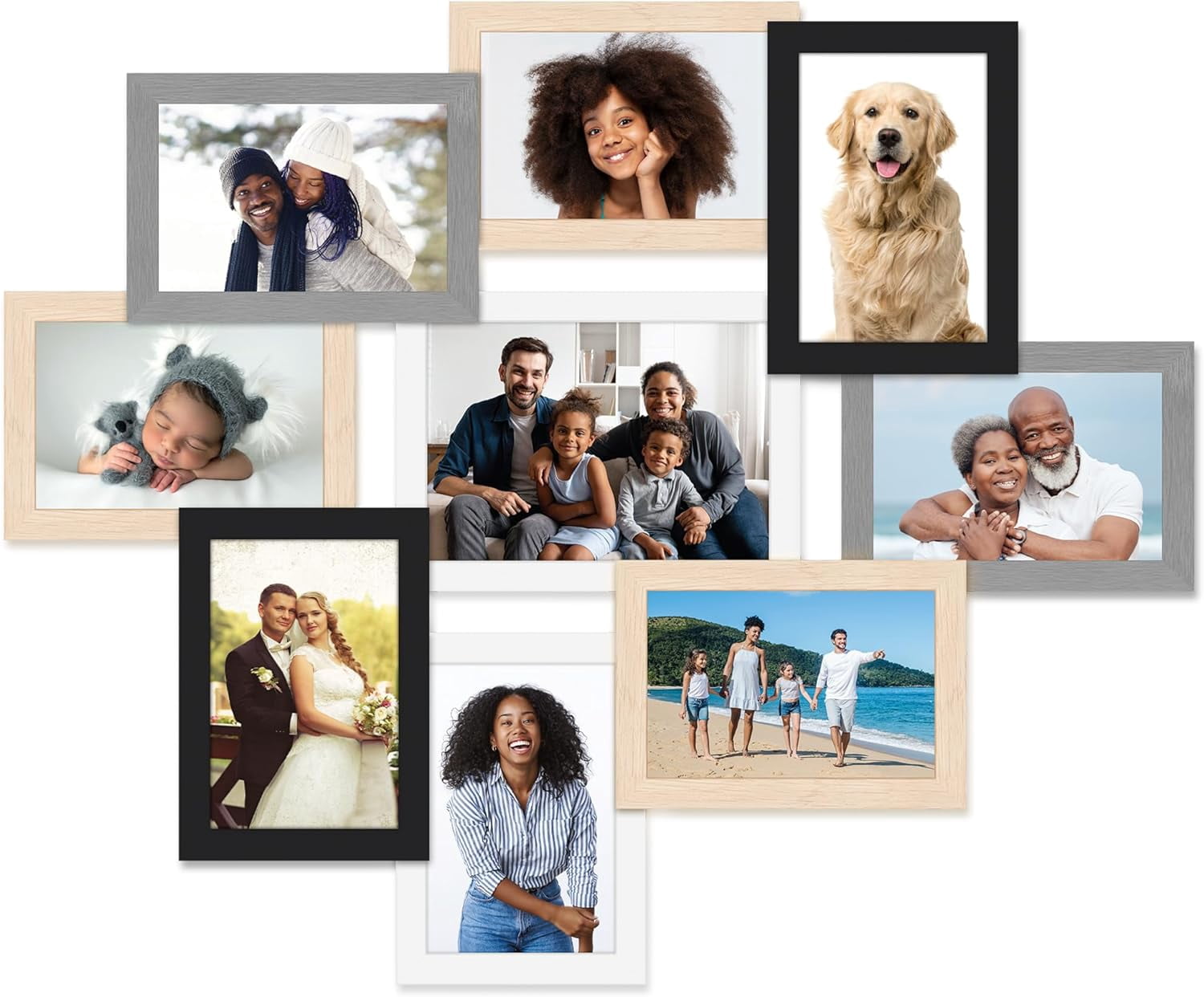 Icona Bay Picture Collage Frames for Wall (Mixed Colors, One 5x7 ...