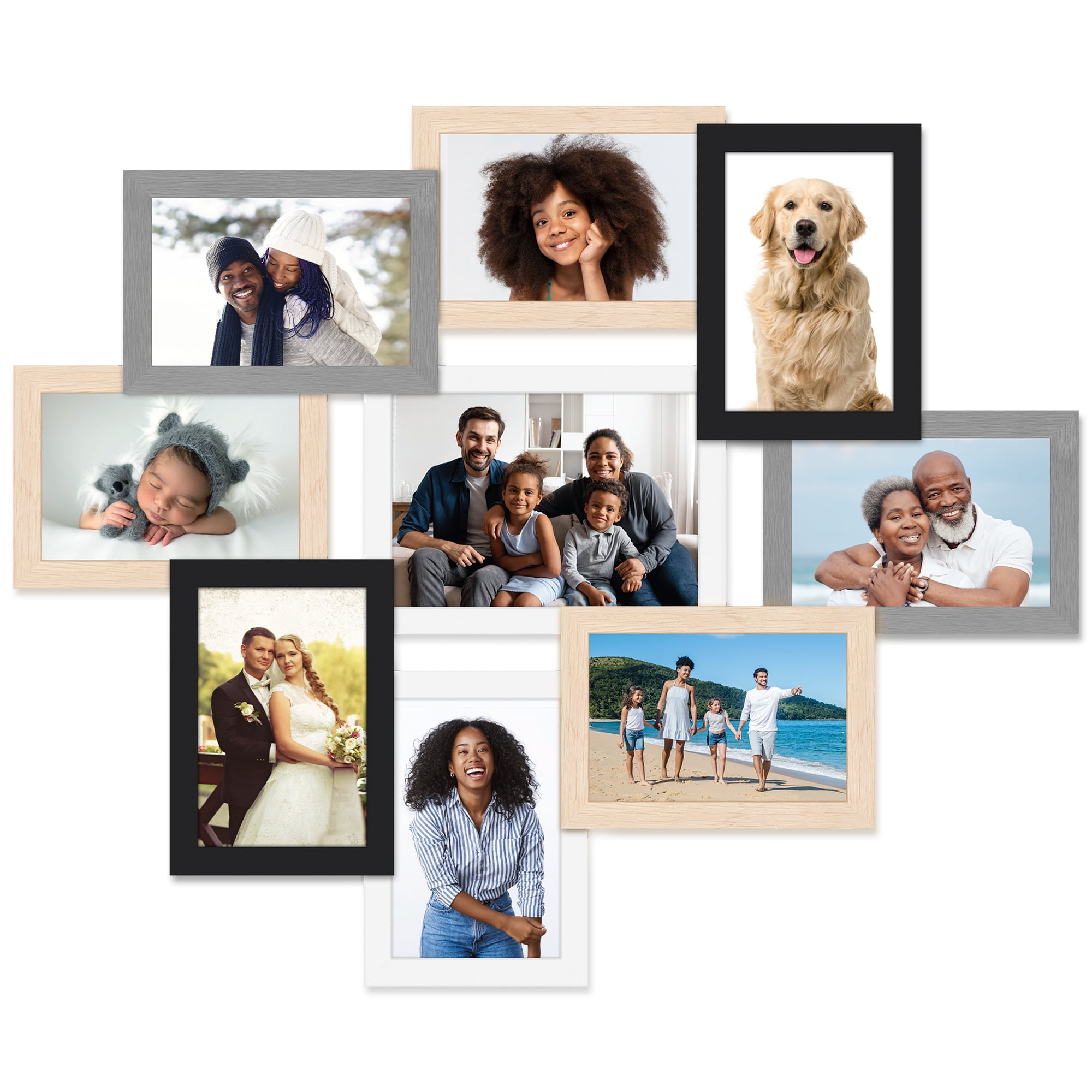 Icona Bay Picture Collage Frames for Wall (Mixed Colors, One 5x7 ...