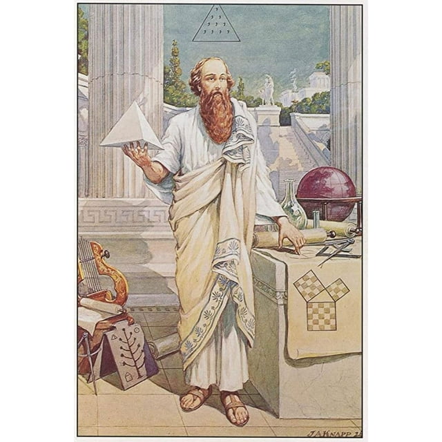 Iconic Arts Laminated 15x23 Poster: Pythagoras - Augustus Knapp, 1853 ...