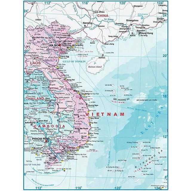 Iconic Arts High Quality Laminated 24x31 Poster: Map of Vietnam, Tear ...