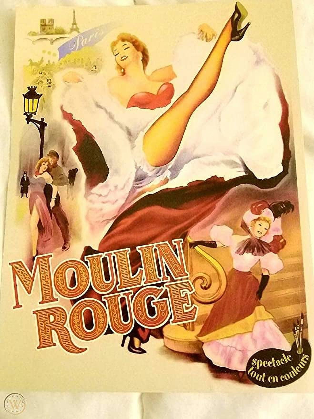Iconic Arts Laminated 24x36 Poster: Moulin Rouge Paris France Vintage ...