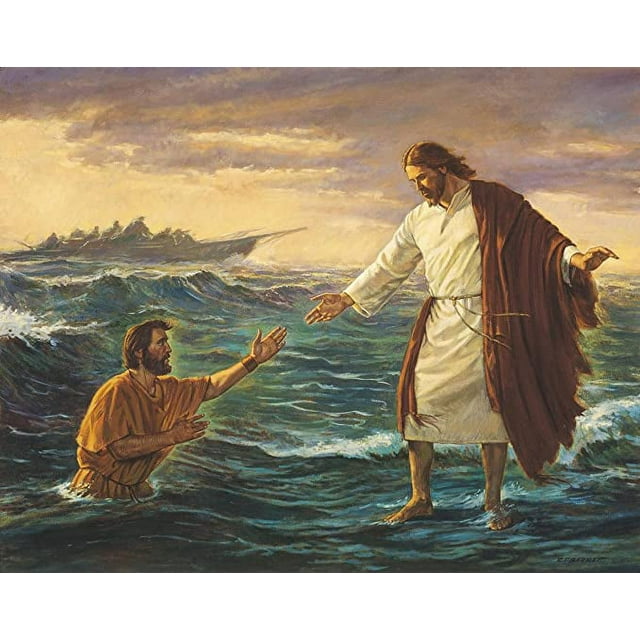 Iconic Arts Laminated 28x22 Poster: Jesus Christ - Christ Walking on ...