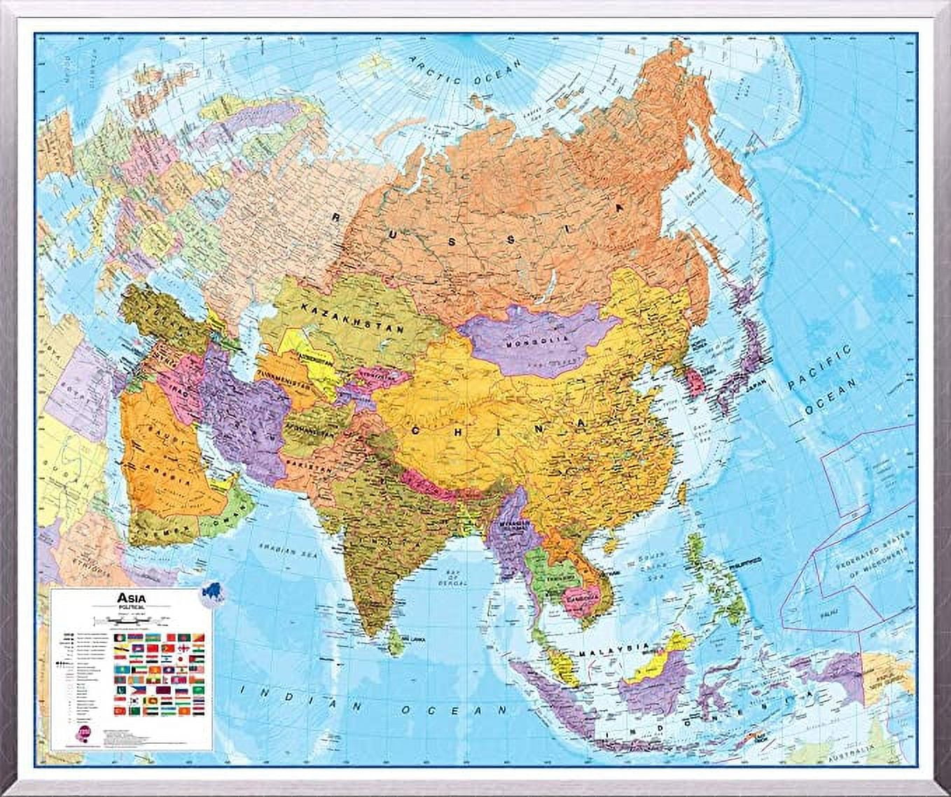 Iconic Arts Laminated 28x24 Poster: Maps International Political Map of ...