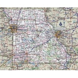 Iconic Arts Laminated 29x24 Poster: Detailed Missouri State Road & City ...