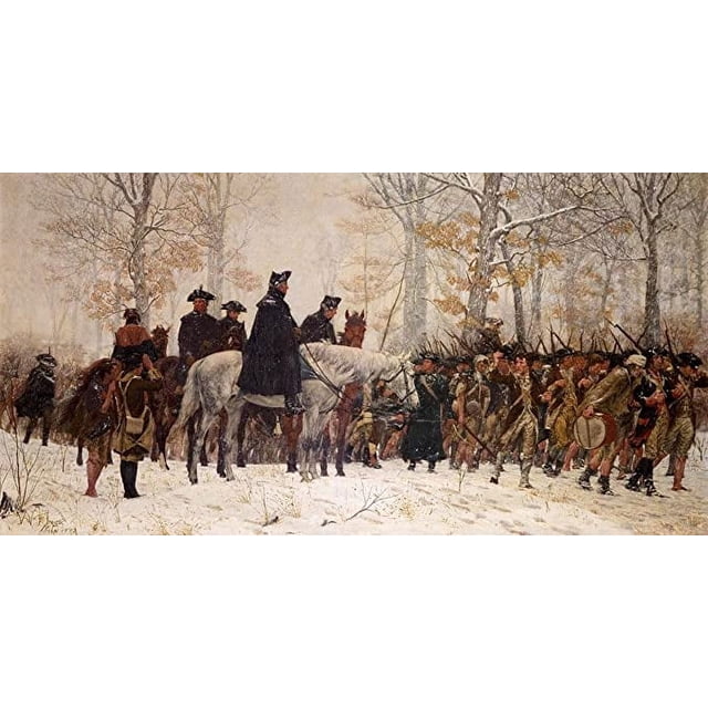 Iconic Arts Laminated 33x17 Poster: George Washington Watching Troops ...