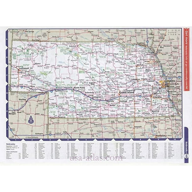 Iconic Arts Laminated 33x24 Poster: Nebraska Road Map My Blog - Walmart.com