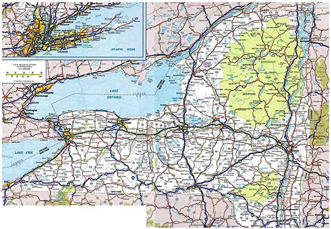 Iconic Arts Laminated 34x24 Poster: Road Map - Large Detailed Roads and ...