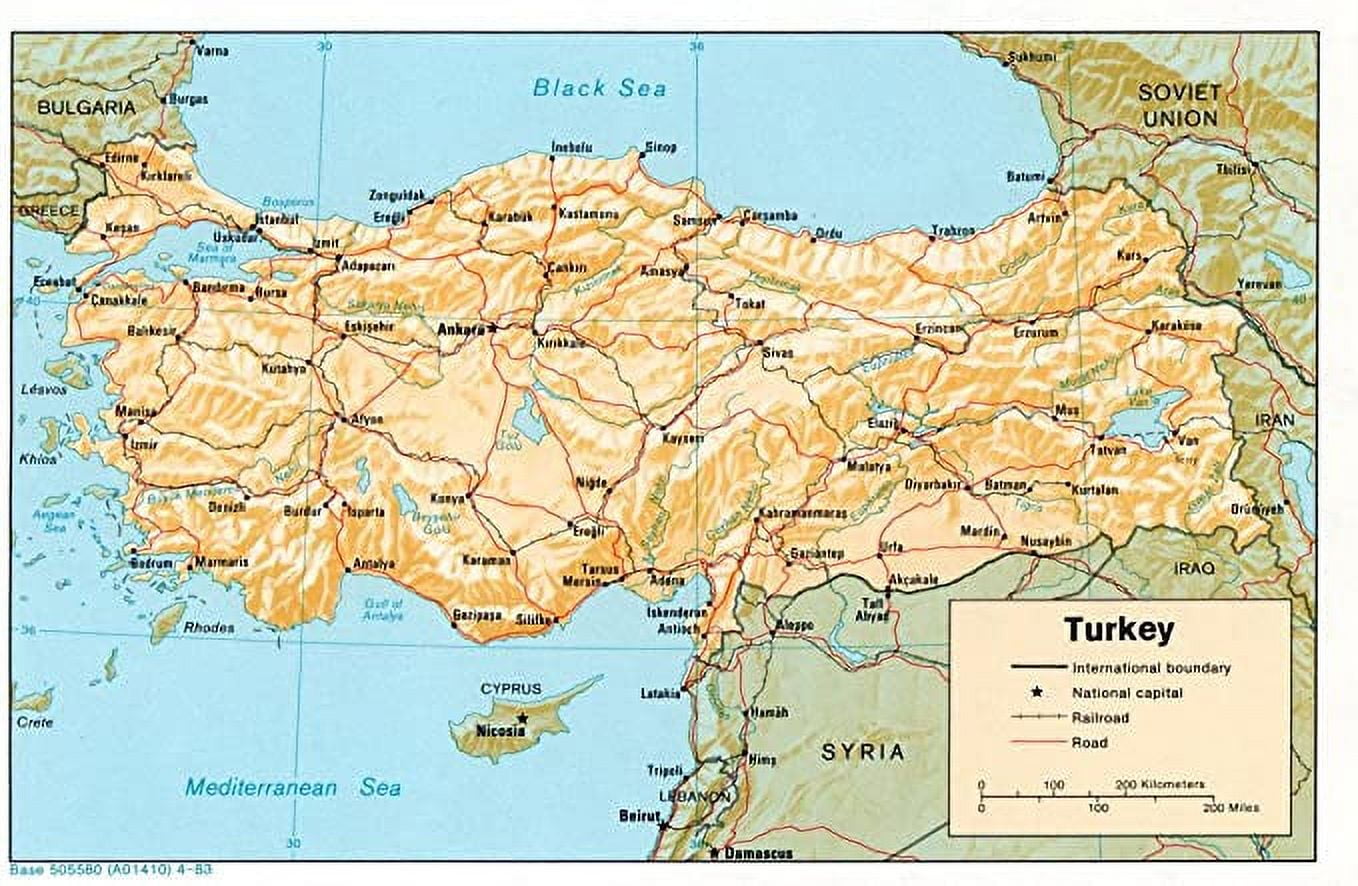 Iconic Arts Laminated 36x24 Poster: Large Detailed Political map of ...