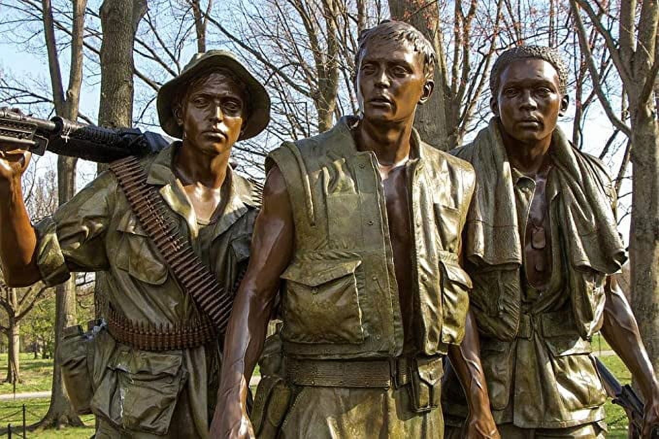 Iconic Arts Laminated 36x24 inches Poster: Vietnam Memorial Soldiers ...
