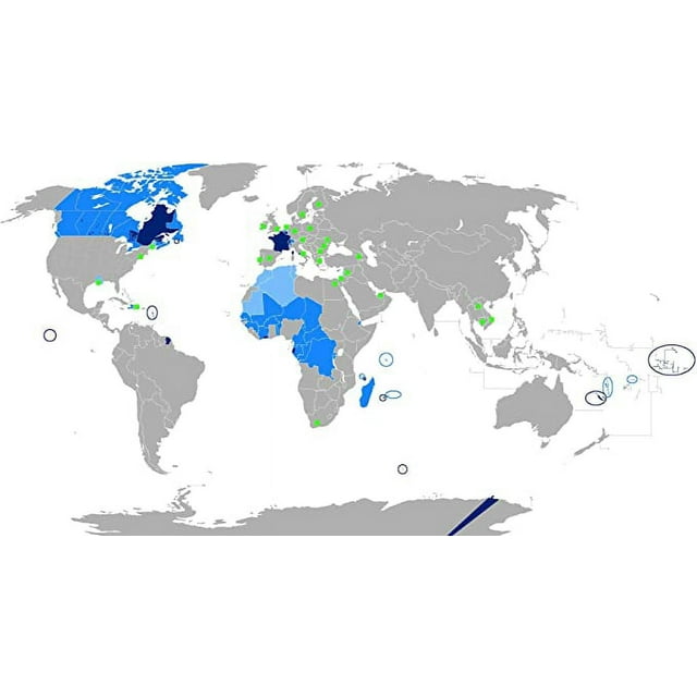 Iconic Arts Laminated 37x20 Poster: New-Map-Francophone World - Walmart.com