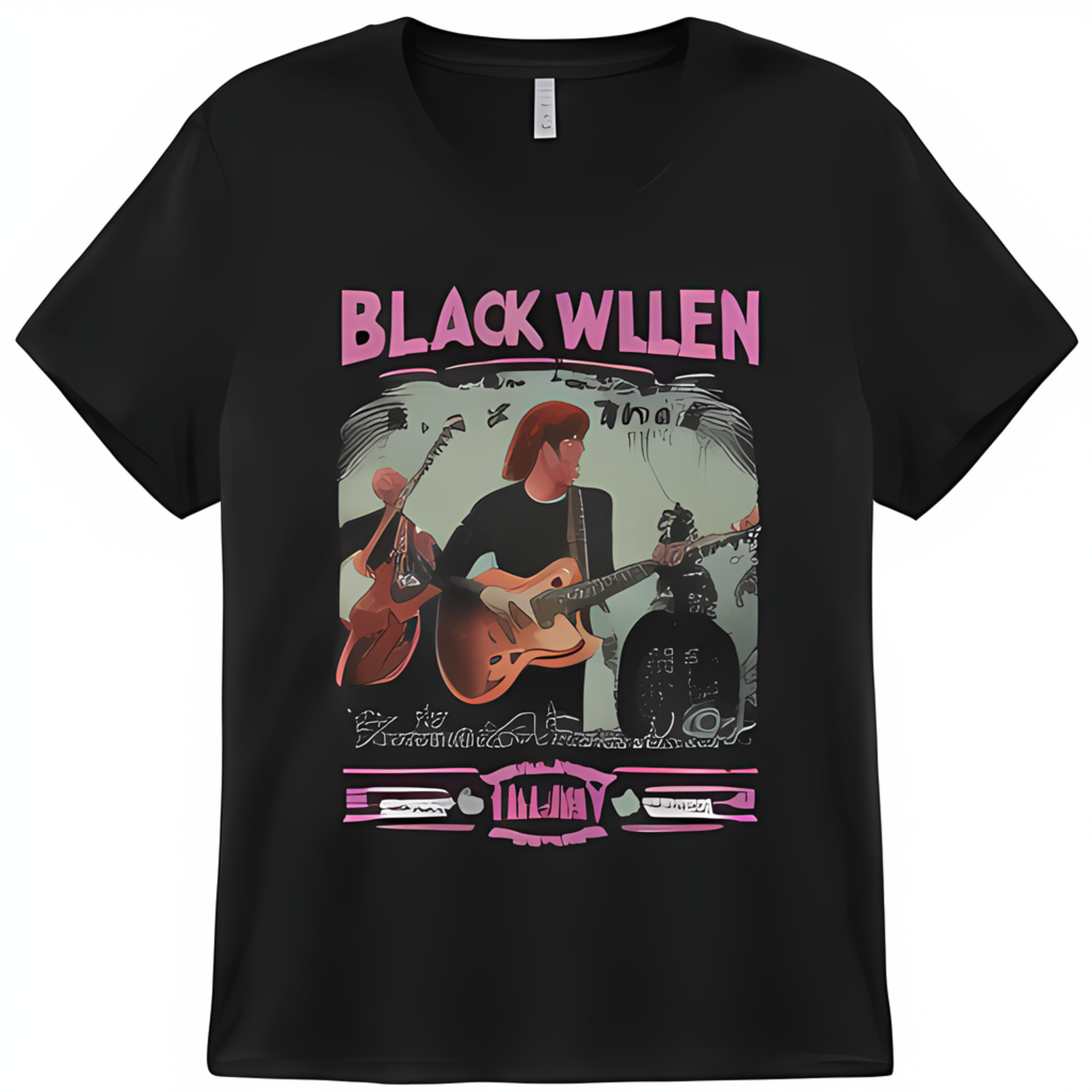 Iconic Black T-Shirt with Modern Twist Featuring Guitar and Fiddle ...