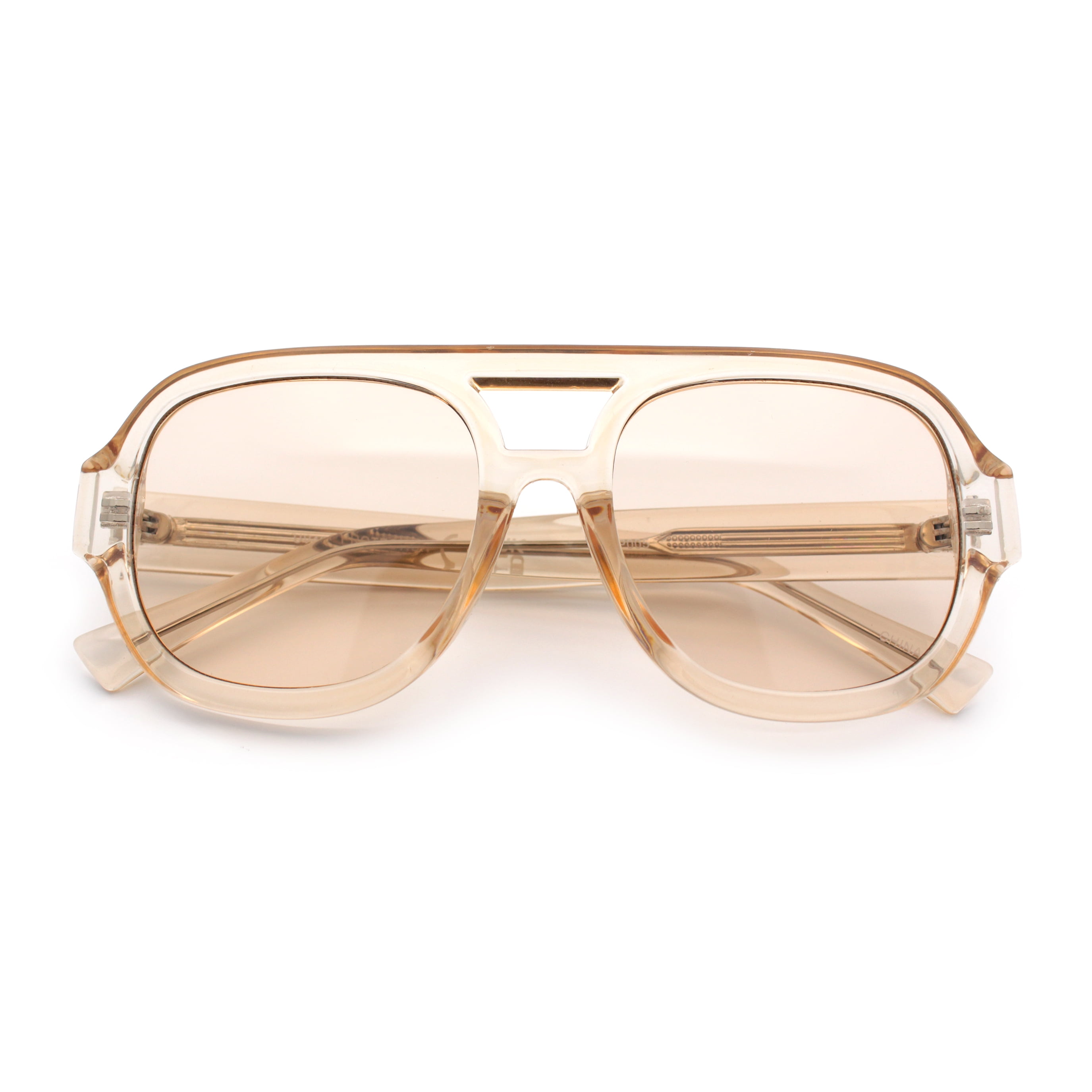 Iconic Classy Luxe Thick Metal Core Arm Racer Sunglasses Peach ...
