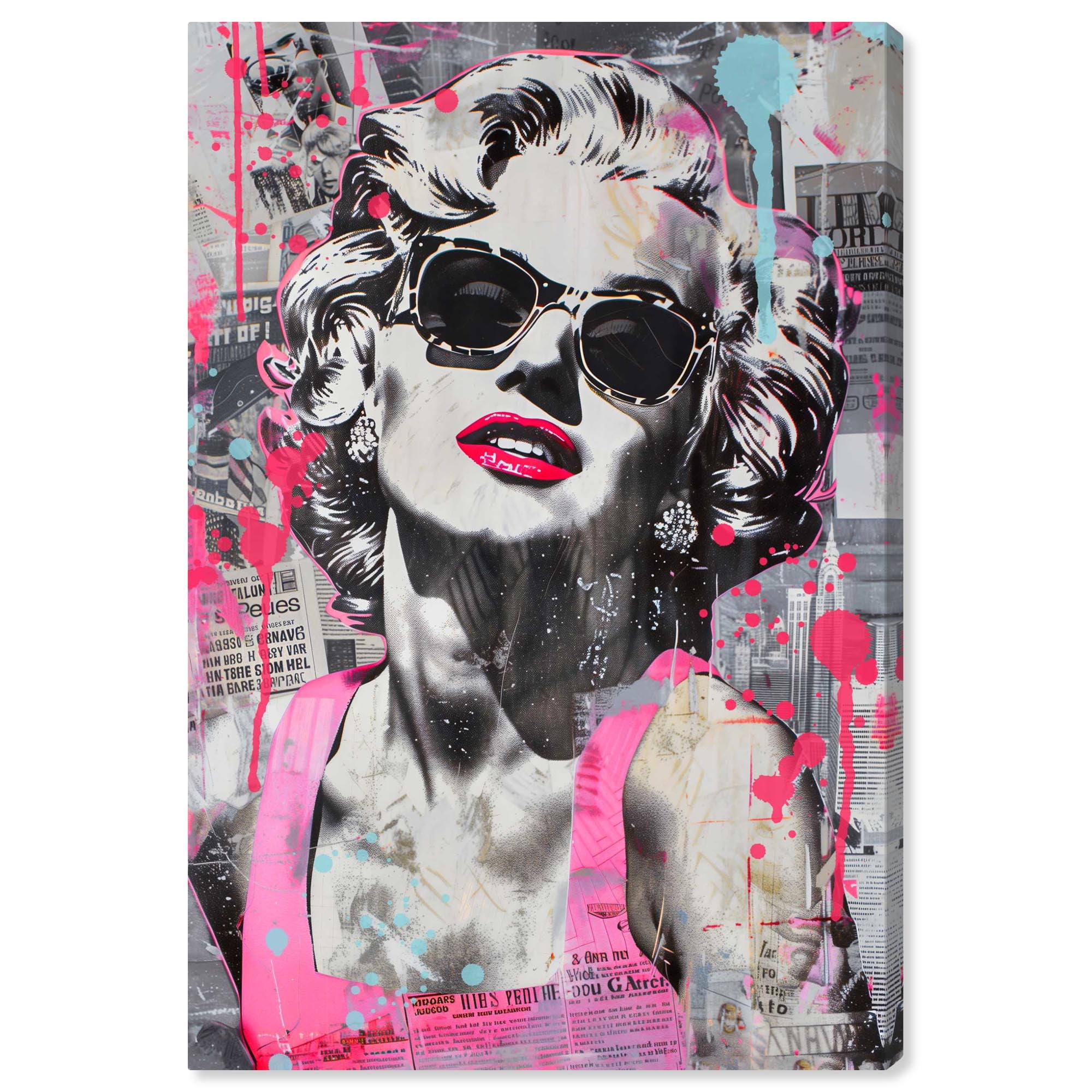 Iconic Collage Star Canvas Retro Glam Art Prints by Art Remedy, Gallery ...