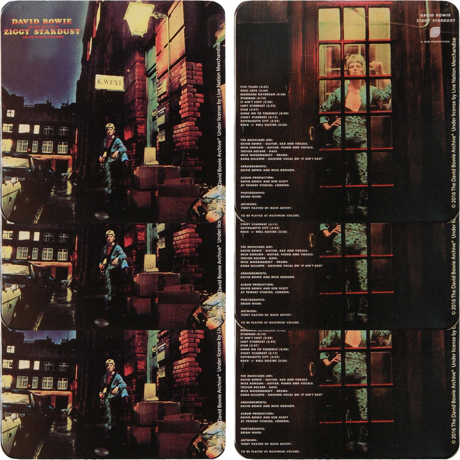 Iconic Concepts David Bowie Ziggy Stardust Metal Coaster Set with Cork ...