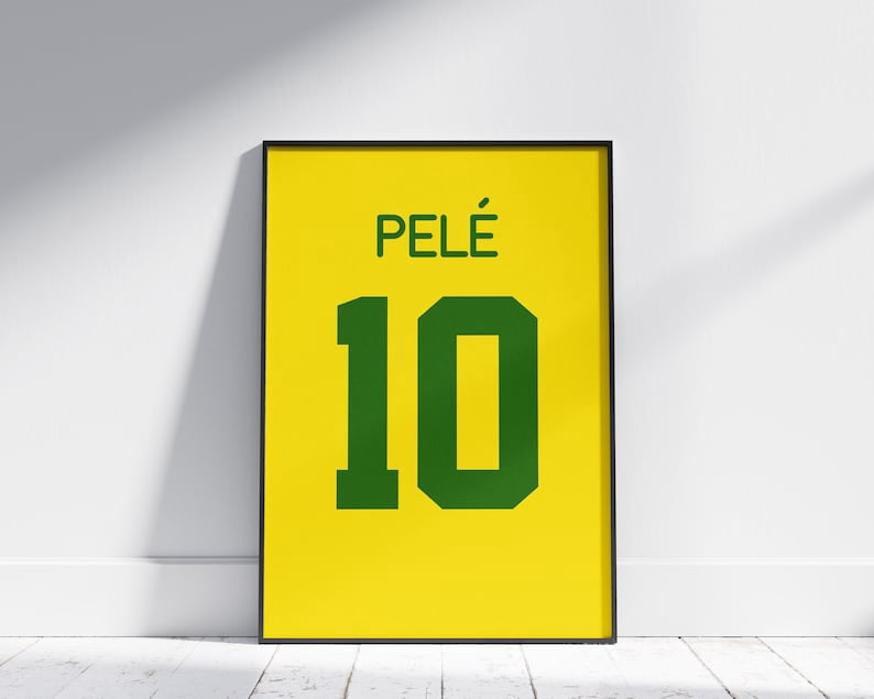 Iconic Football History Wall Art with Pele Number 10 , Retro Style ...