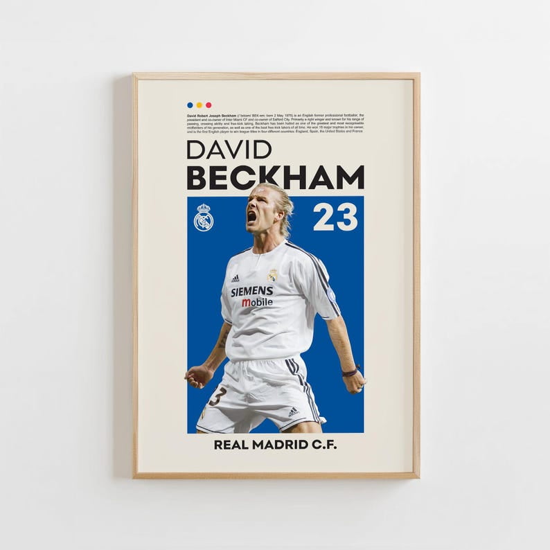 Iconic Football Wall Art Featuring David Beckham, Championship Era ...
