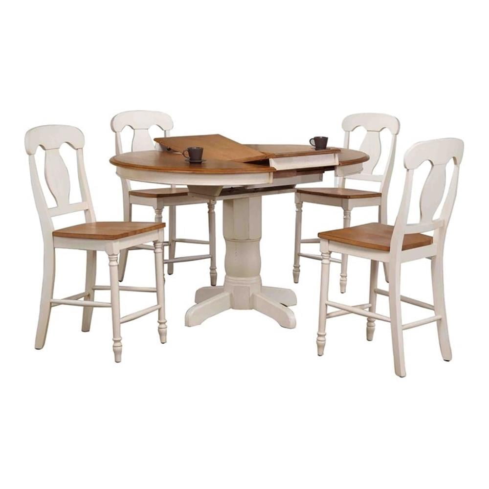 Iconic Furniture Company 5-Piece Counter Height Wood Dining Set in ...