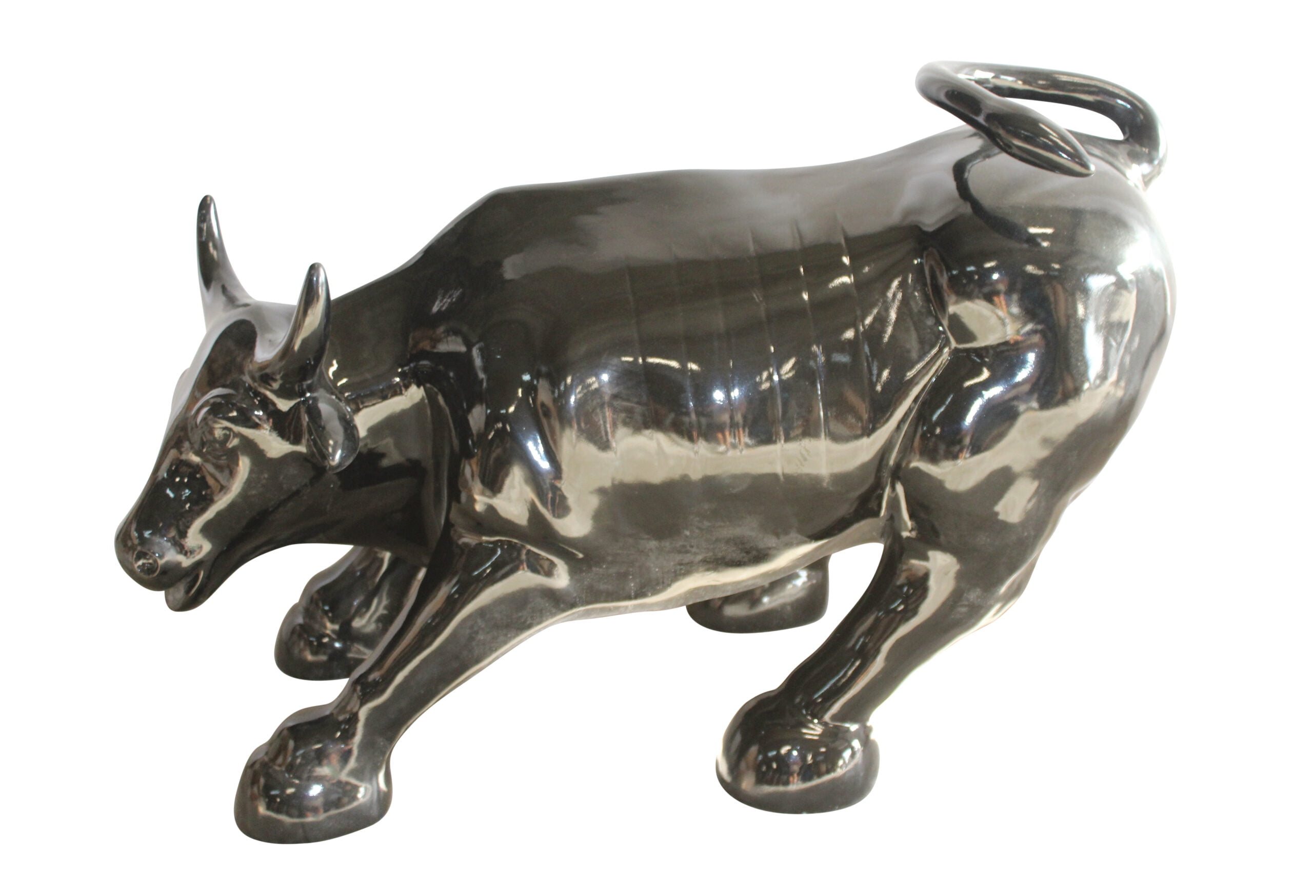 Iconic Giant Fiberglass Black Color Wall Street Bull 57" x 28" x 33"H ...